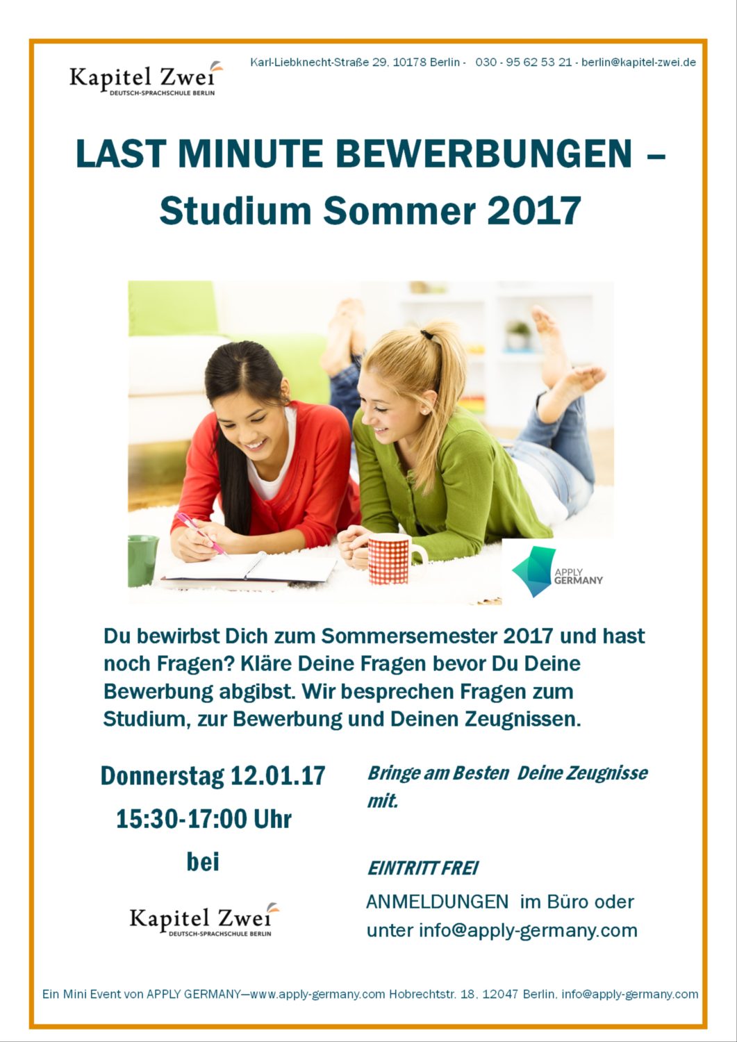 Studieren in Deutschland - Seminar - Sprachschule - Kapitel Zwei Berlin