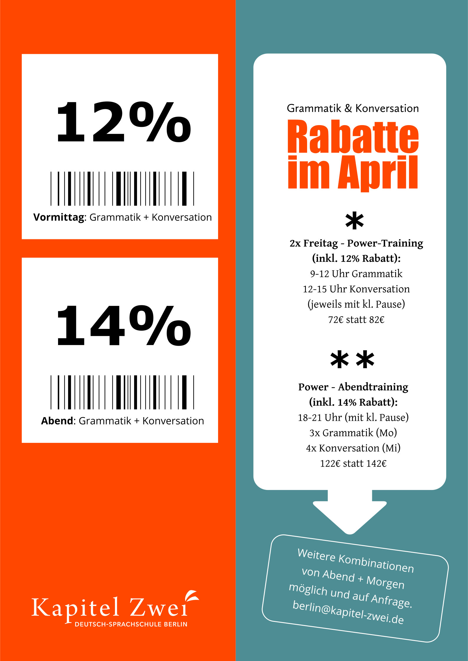 Kapitel Zwei Berlin Spezialkurse April 2020 Osterrabatte - Kapitel Zwei ...
